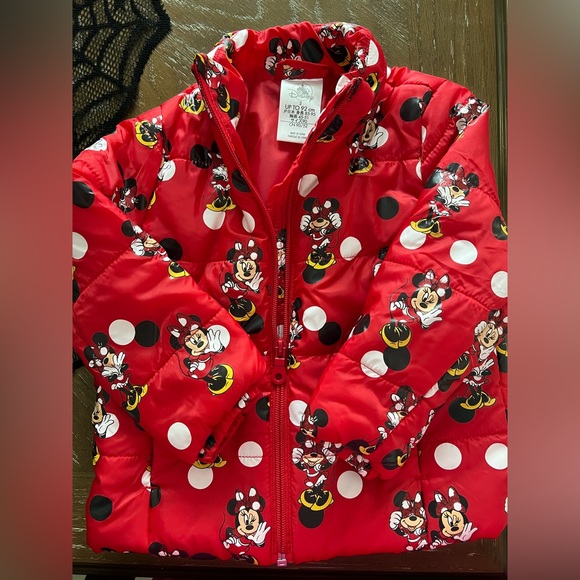 H&M | Jackets & Coats | Padded Minnie Mouse Jacket Red Like New | Poshmark